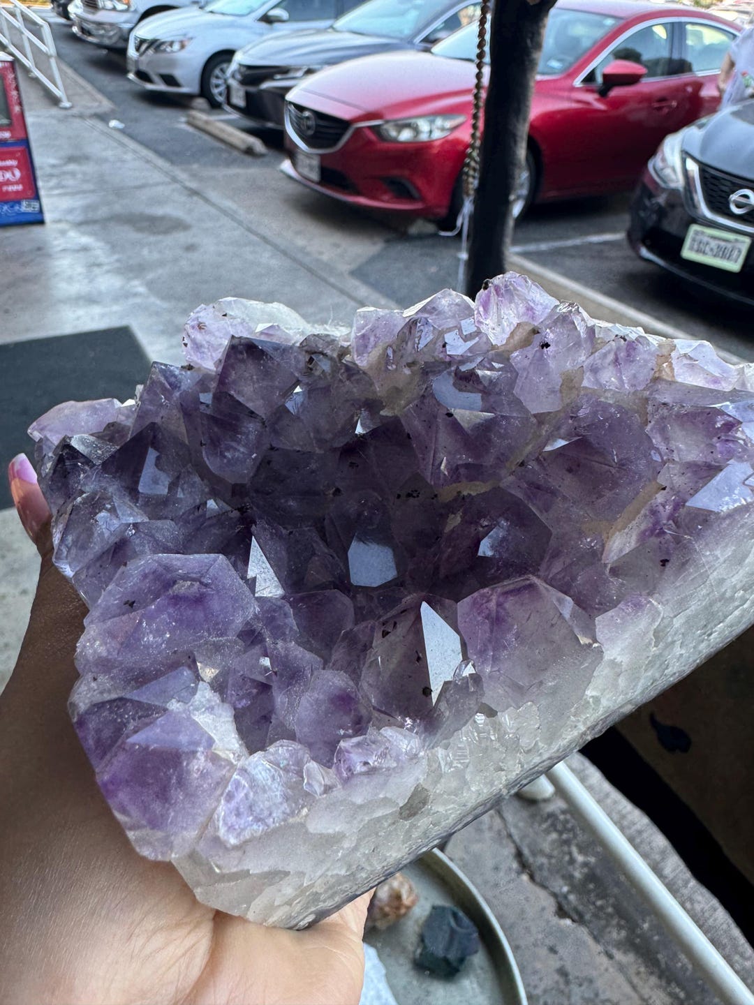 XL Raw Amethyst Geode Calming Sleep Protection Mental Clarity Spiritual ...