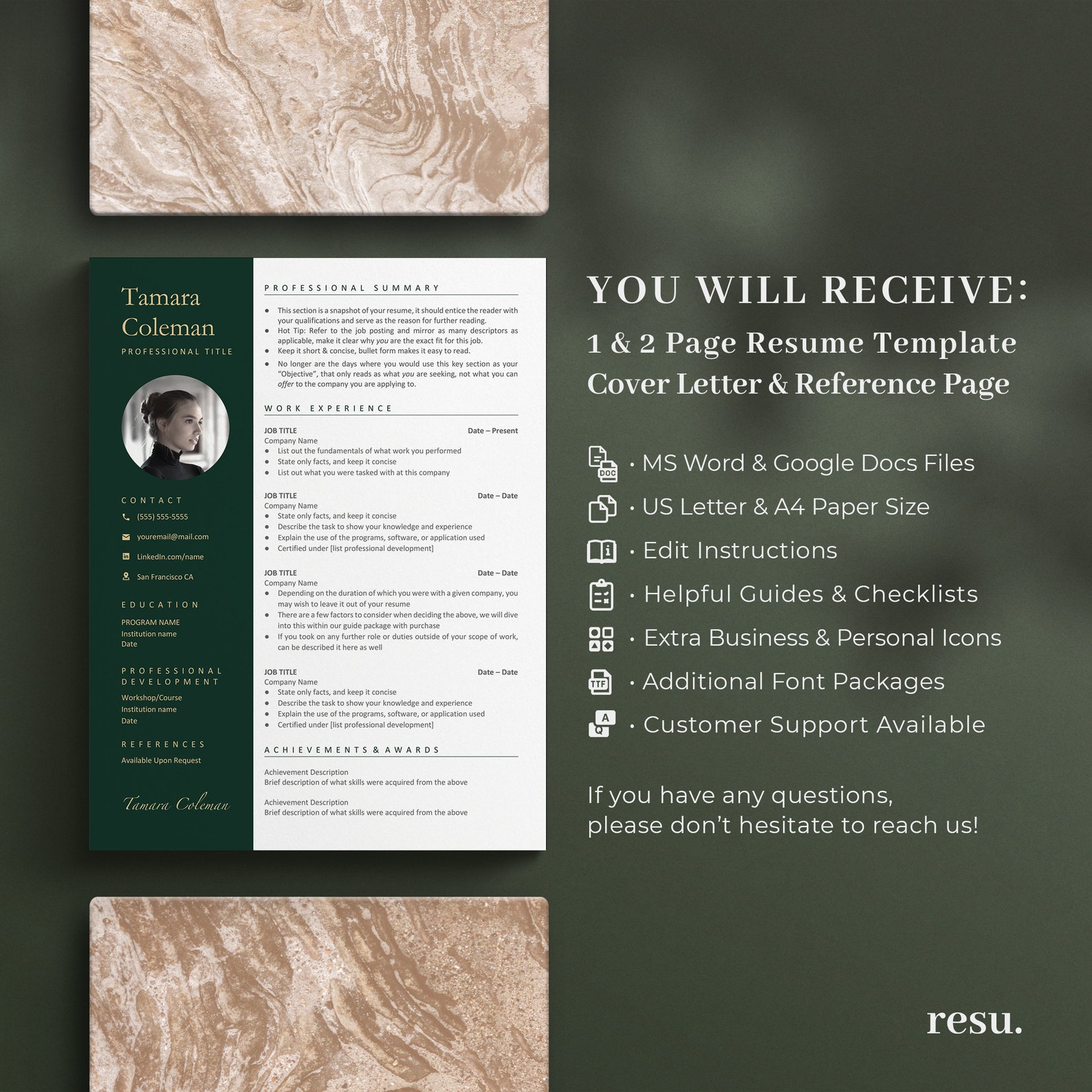Google Docs Resume, CV Template Modern, CV Photo, Professional Canva CV ...