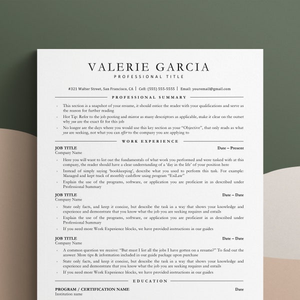 Google Docs Resume, CV Google Docs, CV Template 1 Page, Resume Template ...