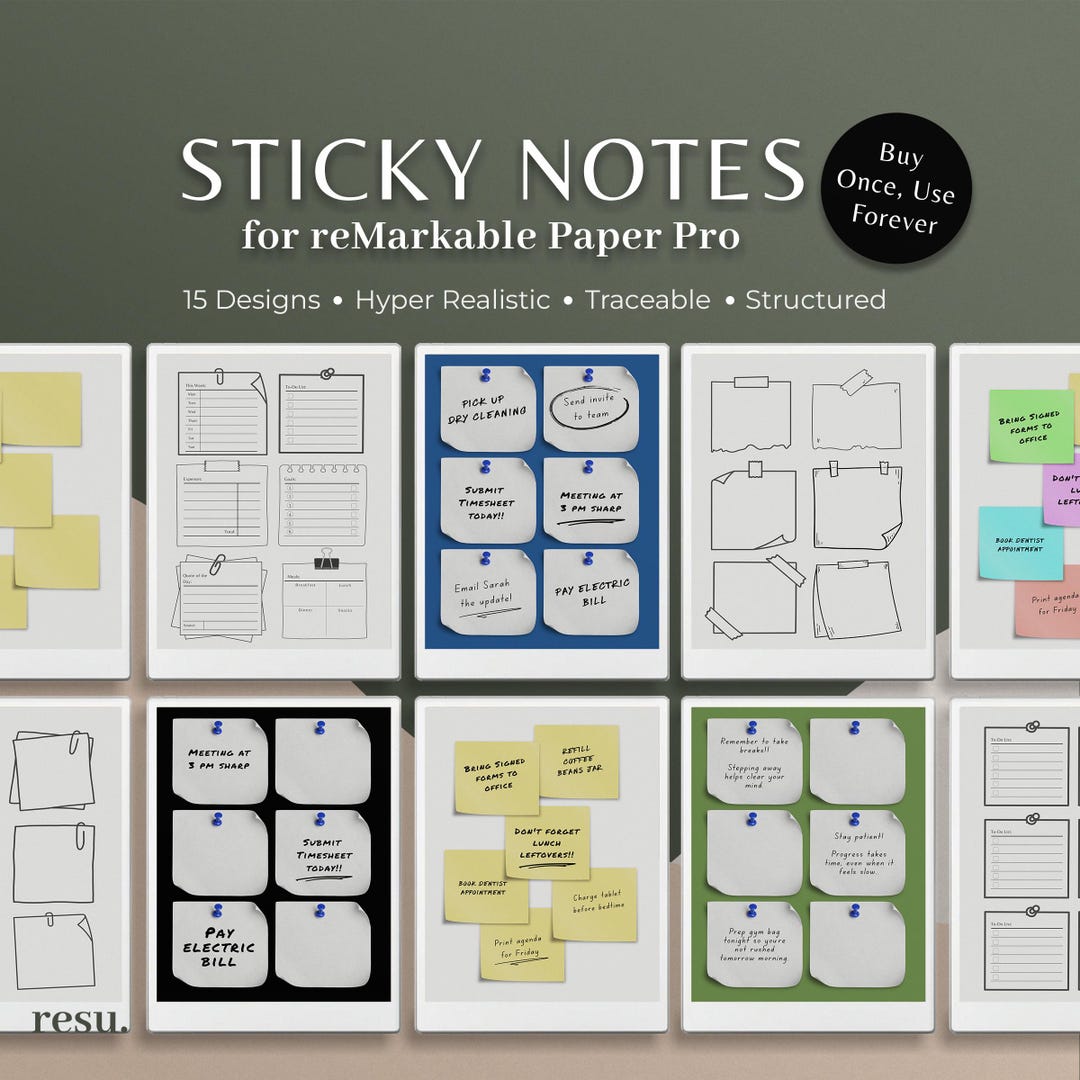 Sticky Notes for Remarkable Paper Pro, Reminder Post It Note Pad, to Do ...