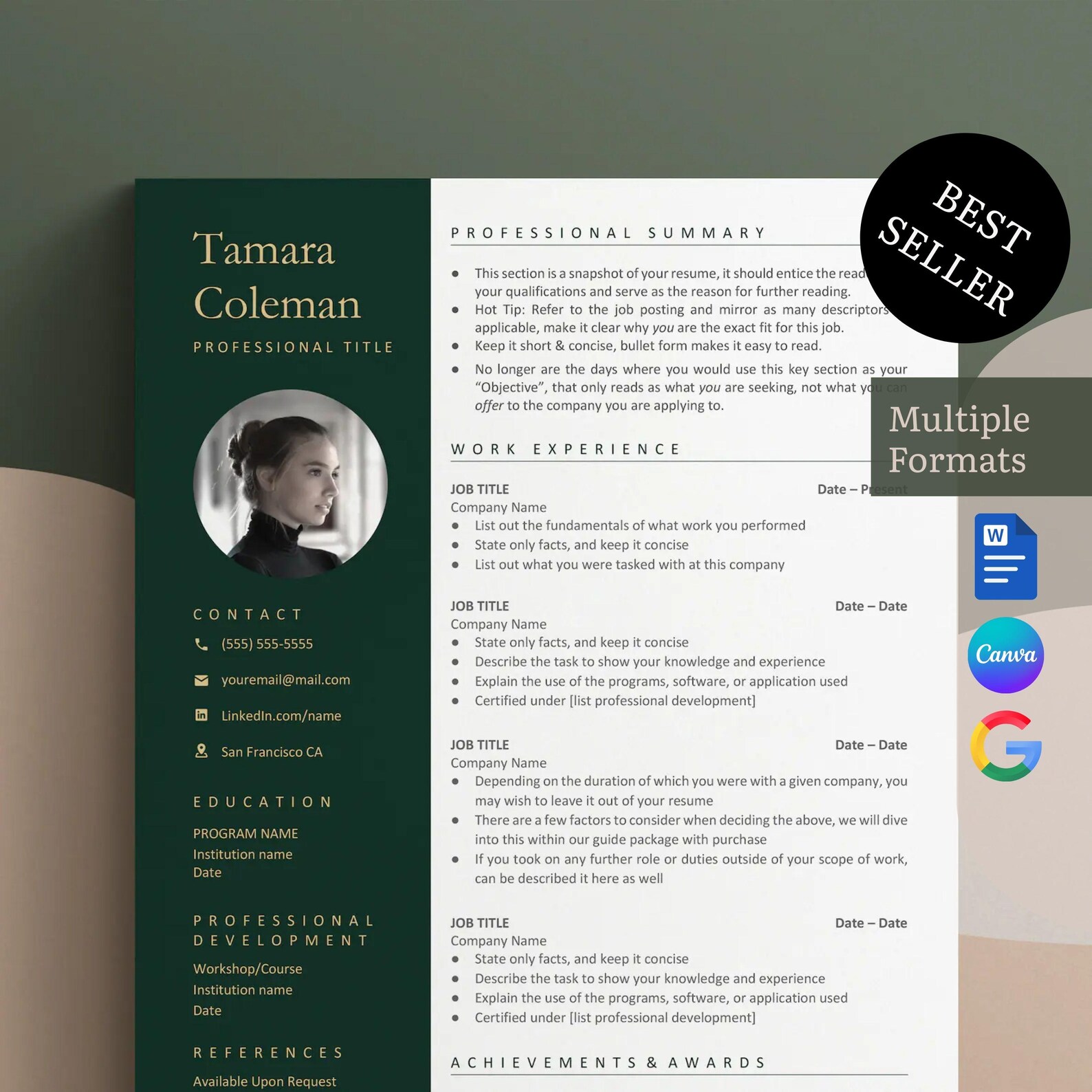 Resume Template for Creative, Actor Resume Google Docs, Photo Resume ...