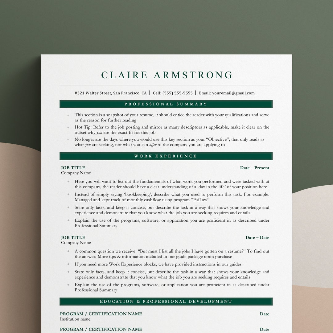ATS Friendly Resume Template Word, Google Docs, ATS Resume, ATS Cv ...