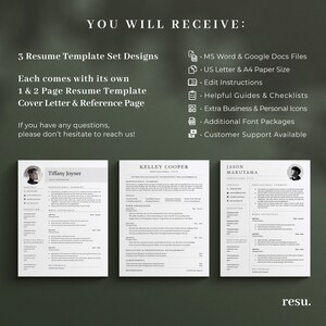 Resume Template Resume Bundle Set Resume Google Docs Cv - Etsy