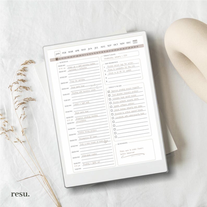 Digital Planner for Remarkable Paper Pro, Daily Planner, Task Tracker ...