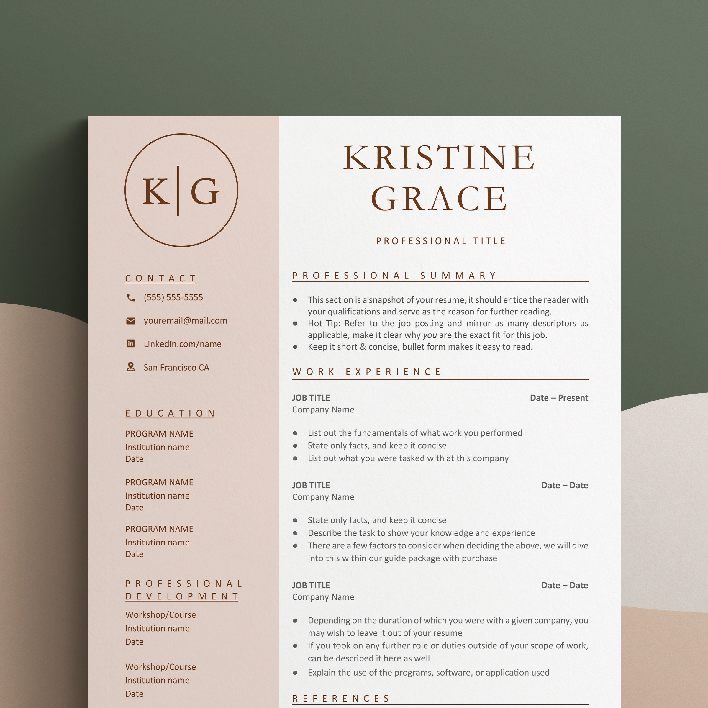 Monogram Resume, Cv Template Word, Resume Google Doc, Cv Google Docs ...