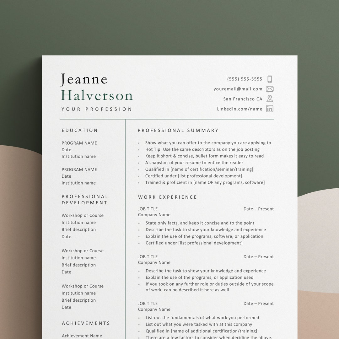 Resume Template Google Docs, Nursing Resume, RN Cover Letter, Rush ...