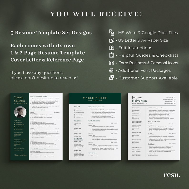 Bundle Google Resumes, Google Docs Resume, Cv Google Docs, Cv Template ...