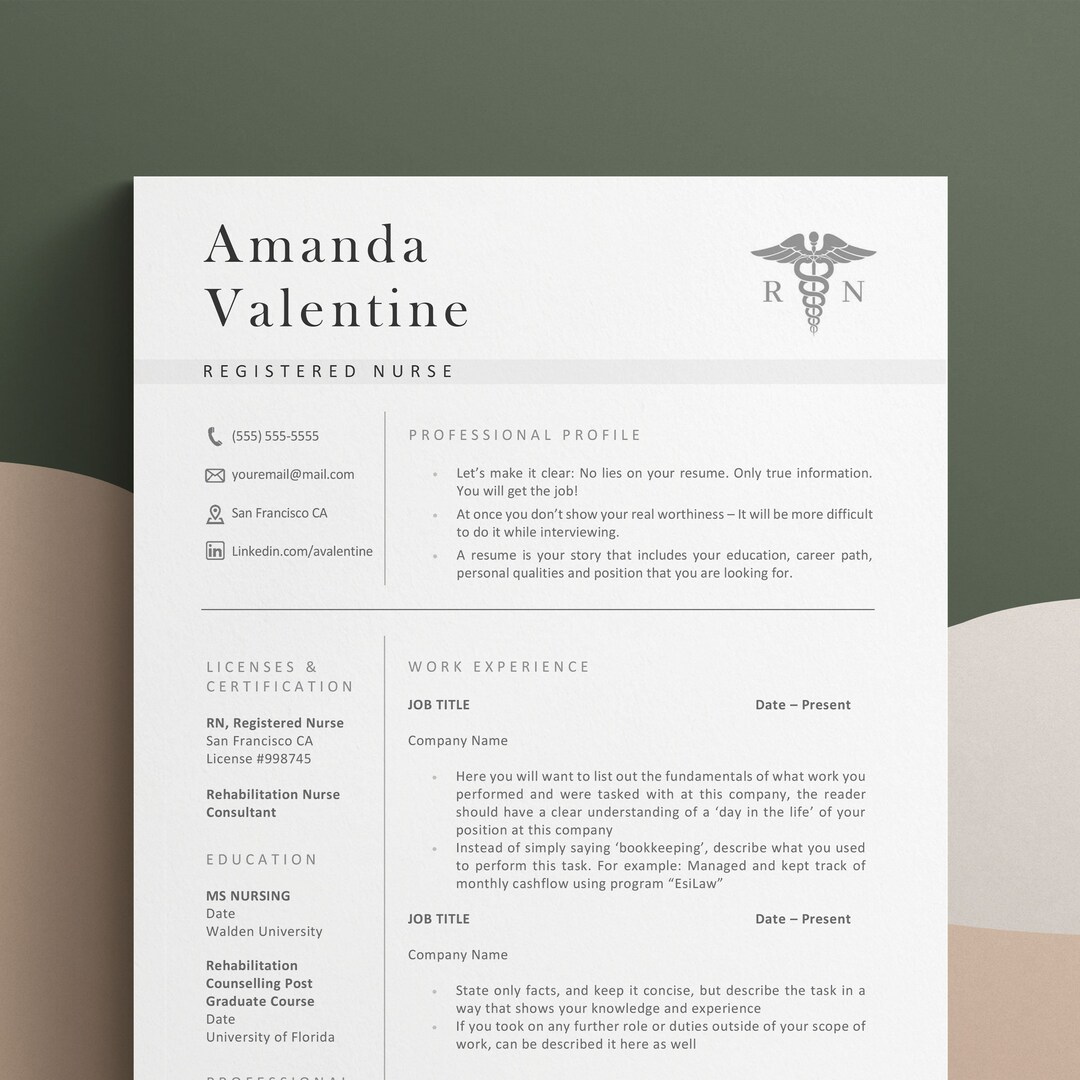 Registered Nurse Resume Template Nursing Resume Template, Cna Resume ...