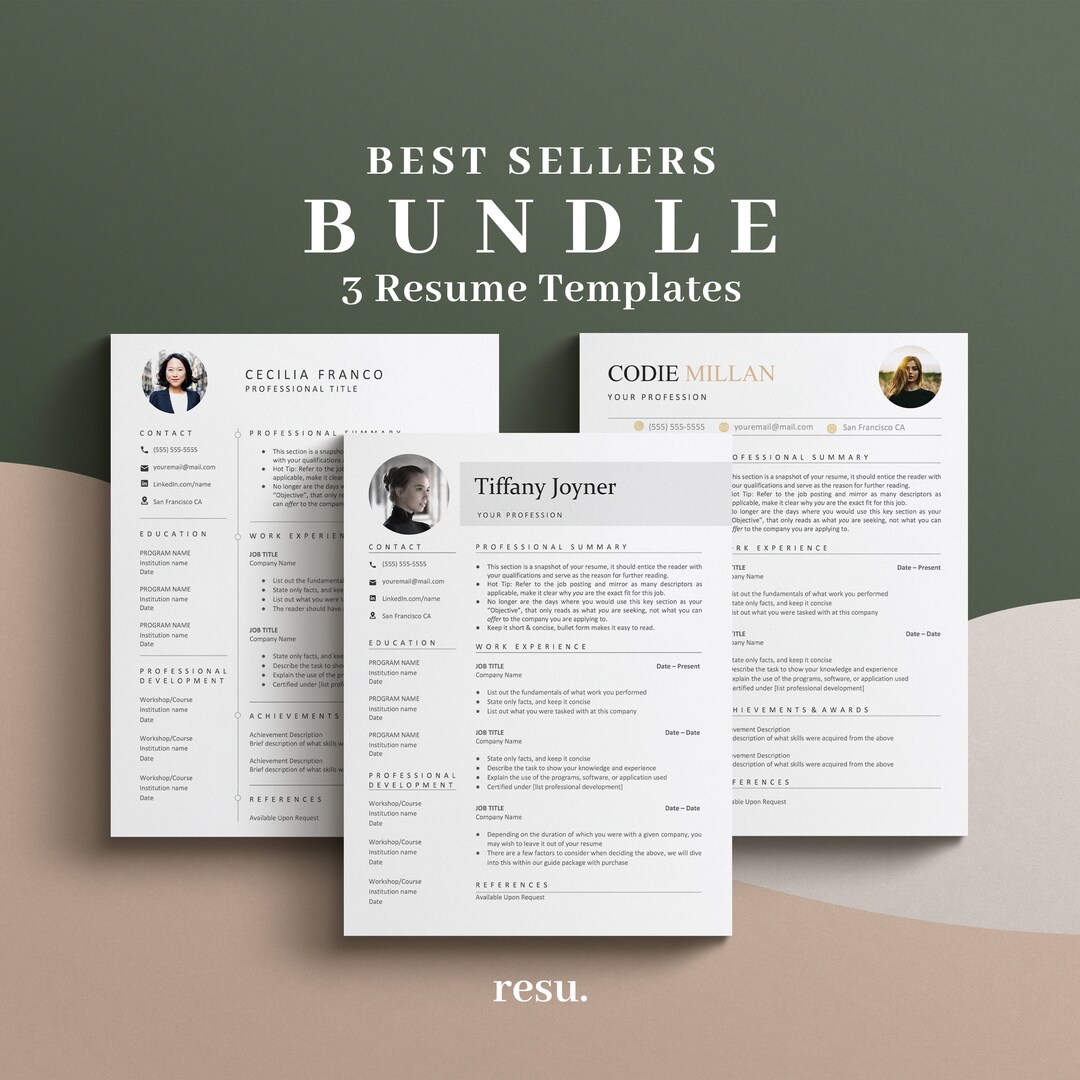 Photo Resumes, Headshot Resume Bundle, Resume Google Docs, Cv Template ...