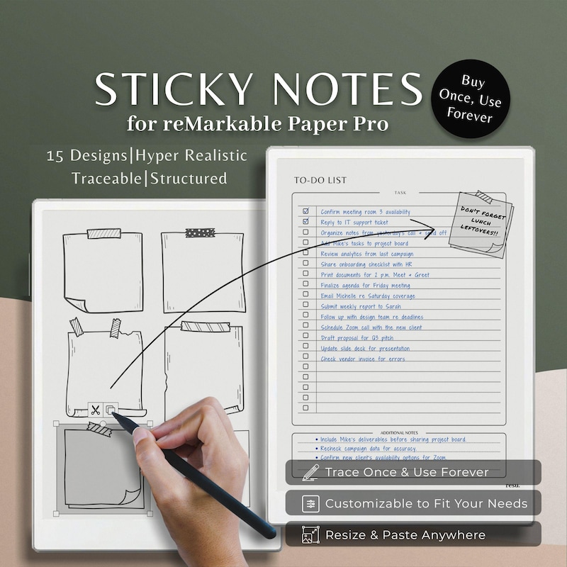 Sticky Note Template - Etsy