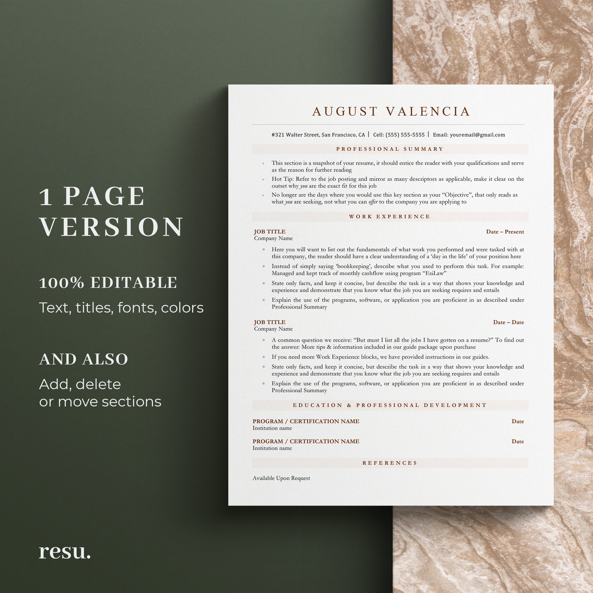 ATS Friendly Resume, Modern Resume, Teacher Cv, Cv Template Word, ATS ...