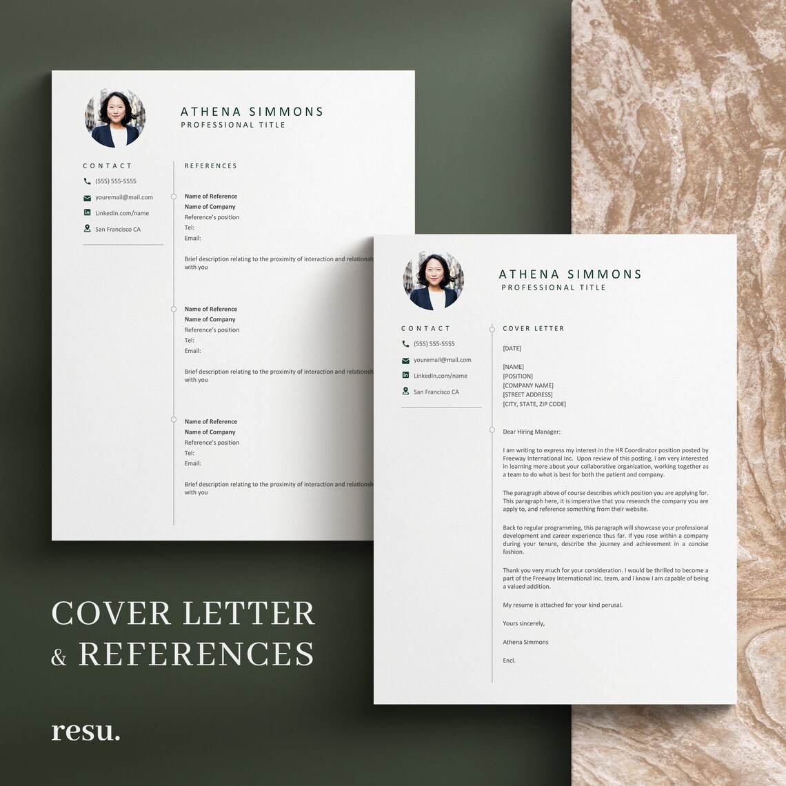 Photo Resume Template, CV Template, Google Docs, MS Word Resume ...