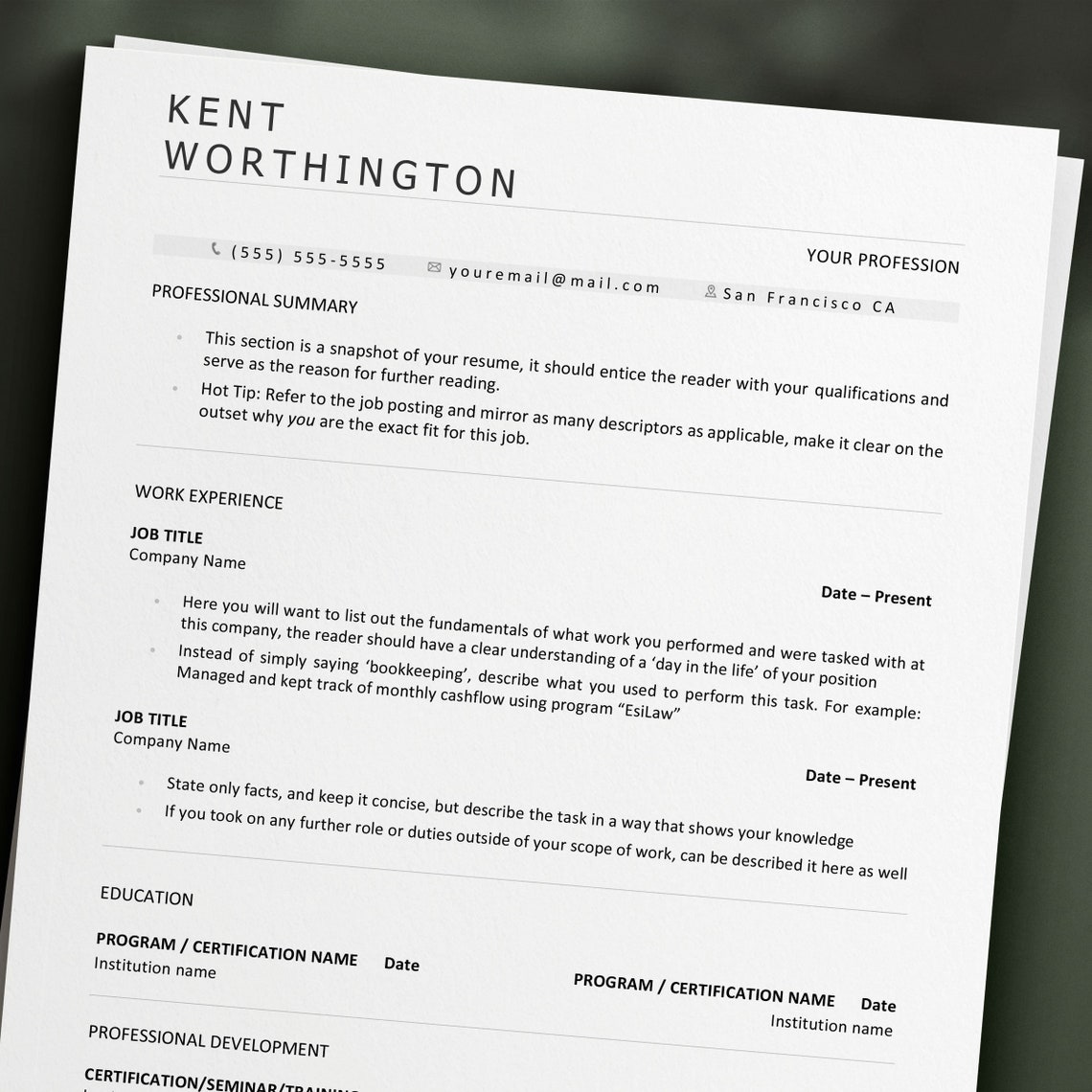 CV Template Simple, Resume Google Doc, Cv Template Word, Cv Google Docs ...