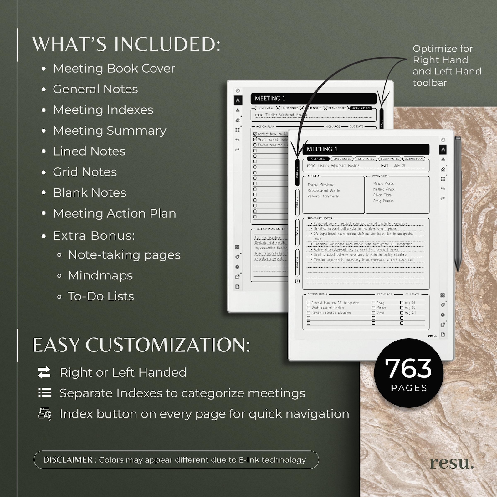Meeting Notes Remarkable Paper Pro, Digital Planner for Rmpp, Planner ...