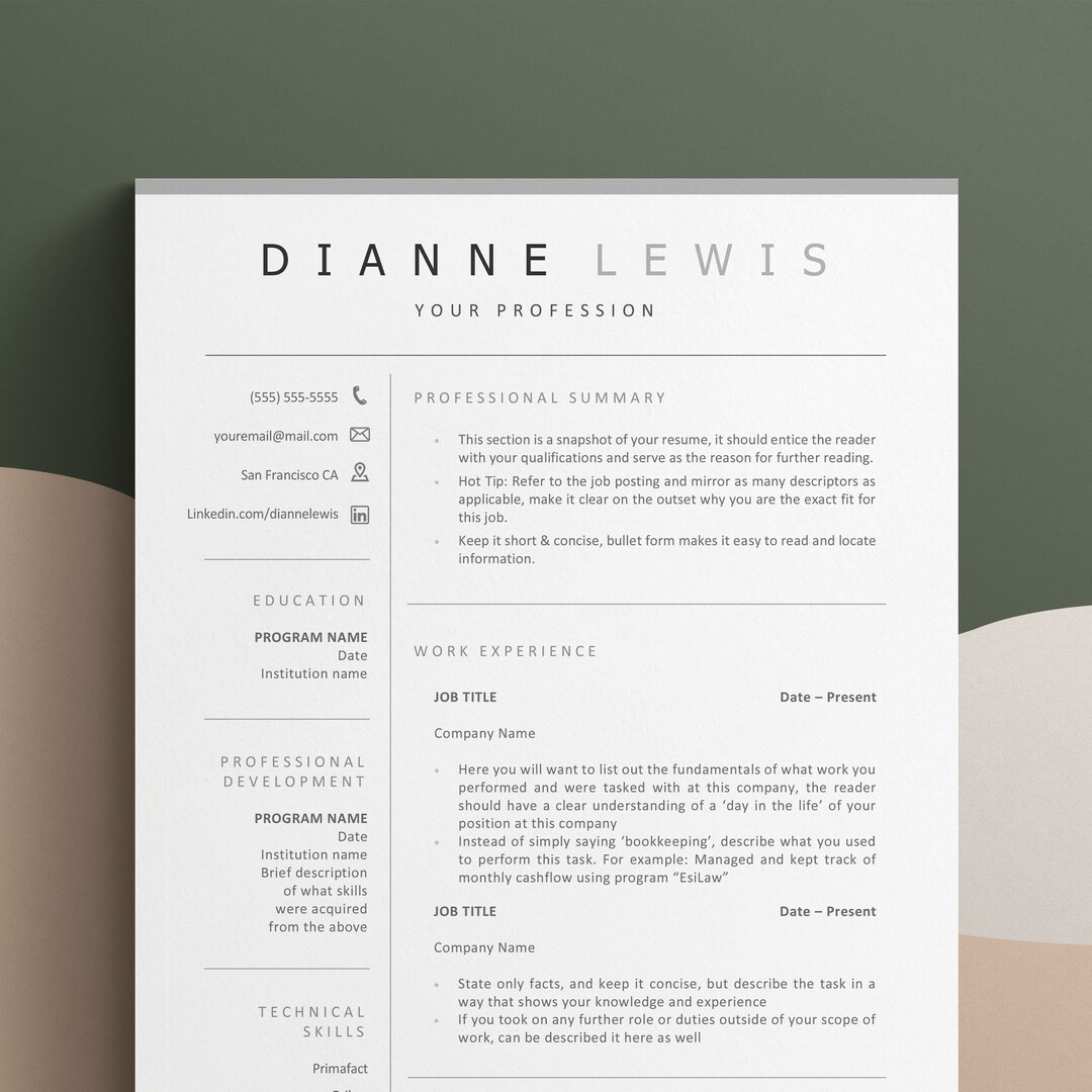 Google Docs Resume, CV Google Docs, CV Template 1 Page, Resume Template ...