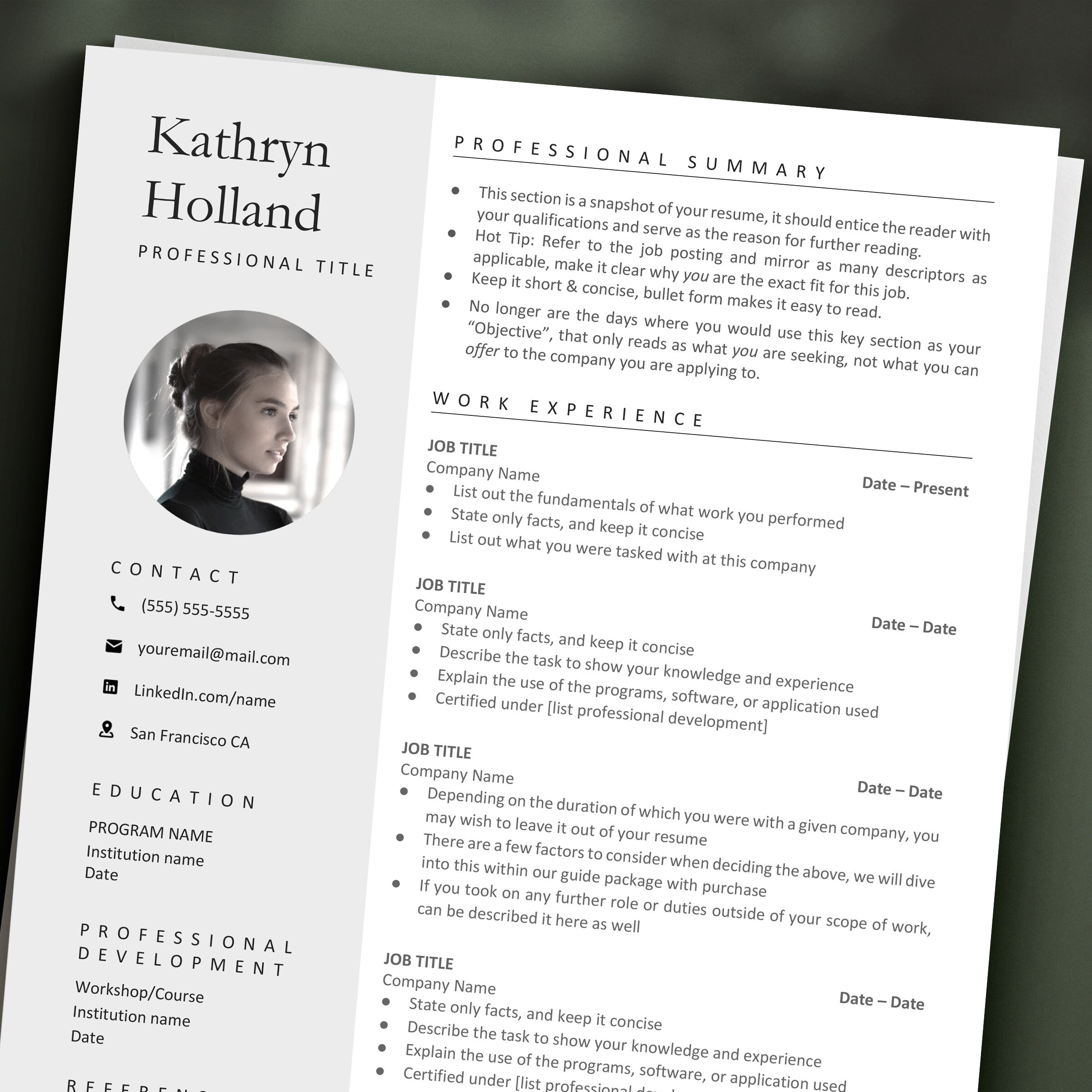 CV Template Modern, CV Template Simple, Google Docs Resume, College ...