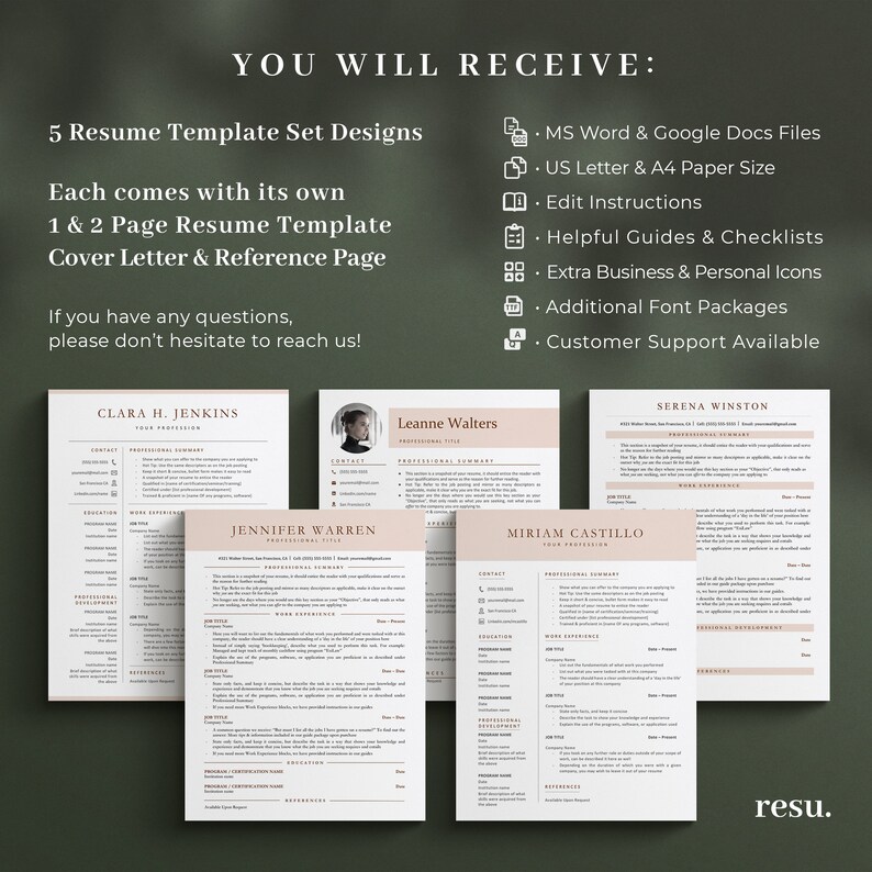 Cv Template Word, Bundle Resumes, Resume Google Doc, Cv Google Docs, CV ...