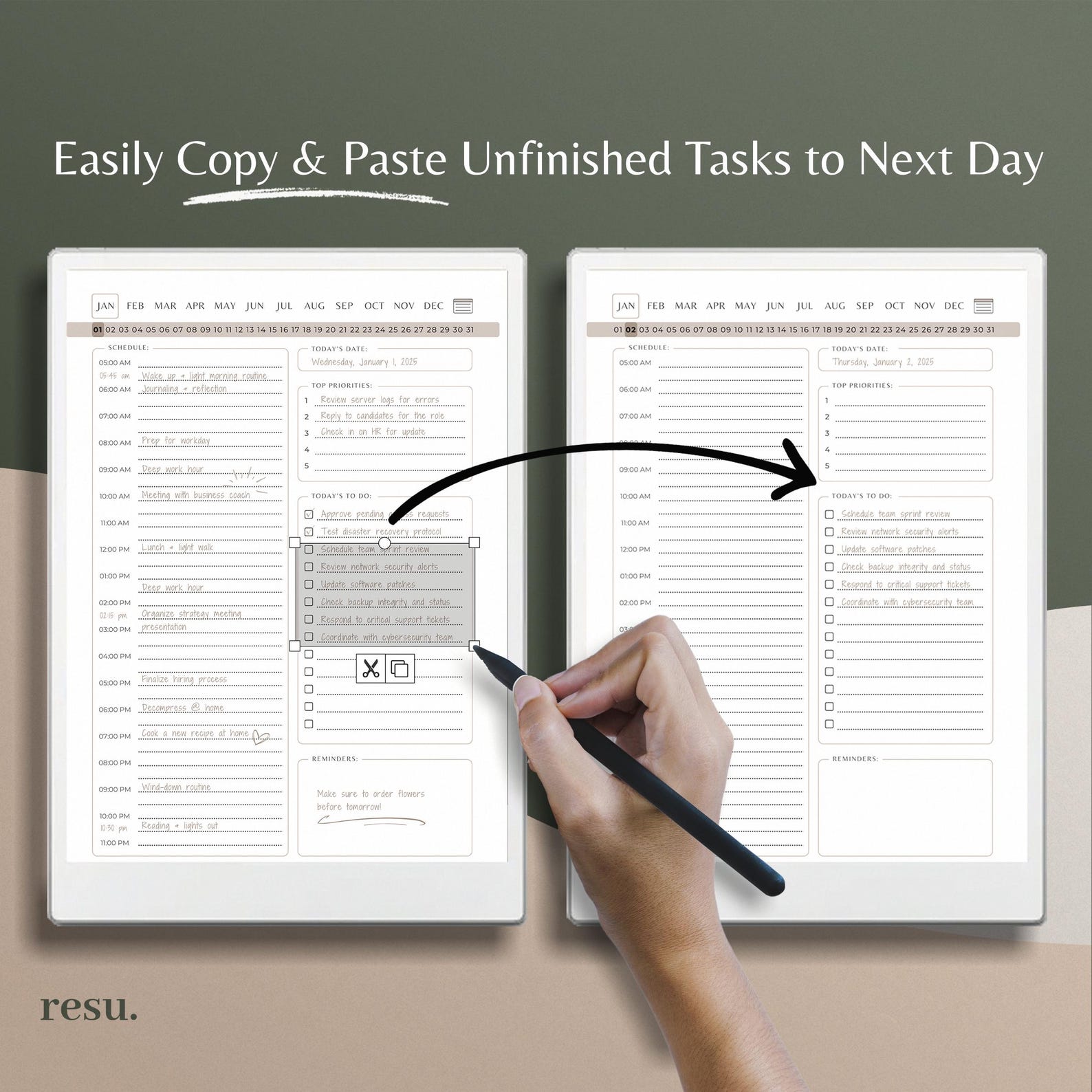 Remarkable Paper Pro Planner, Daily Digital Planner, Undated Reusable ...