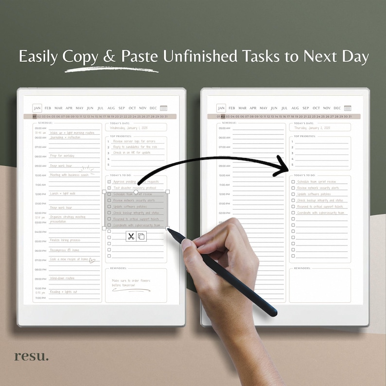 Remarkable Paper Pro Planner, Daily Digital Planner, Undated Reusable ...