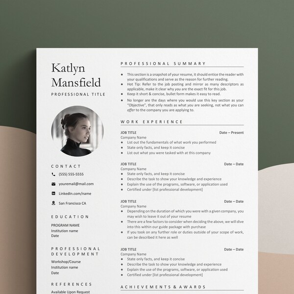 Google Docs Resume, CV Template Modern, CV Photo, CV Template ...