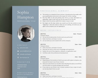 Portrait Cv Template - Etsy