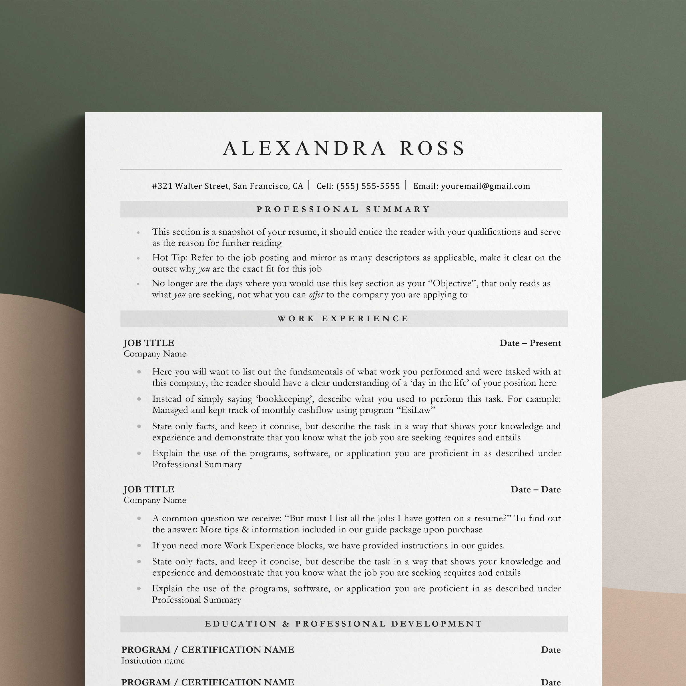 ATS Friendly Resume, Word Google Docs Resume, Teacher Resume Template ...