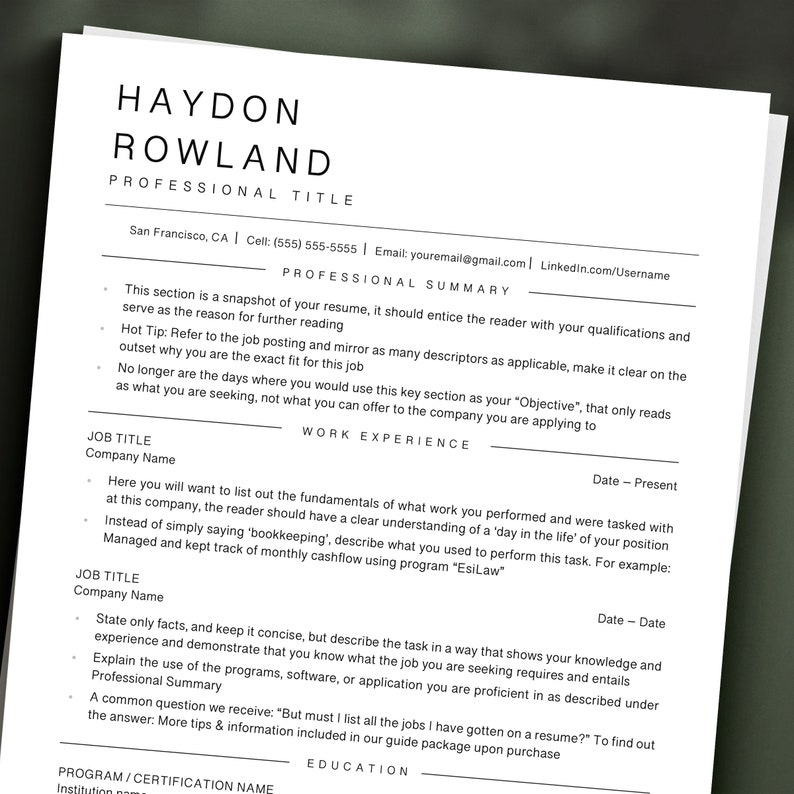 ATS Friendly Resume Template for Ms Word, ATS Resume Templates Google ...