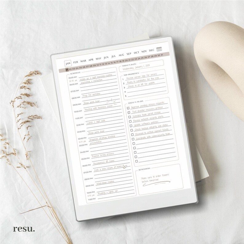 Remarkable Paper Pro Planner, Daily Digital Planner, Undated Reusable ...