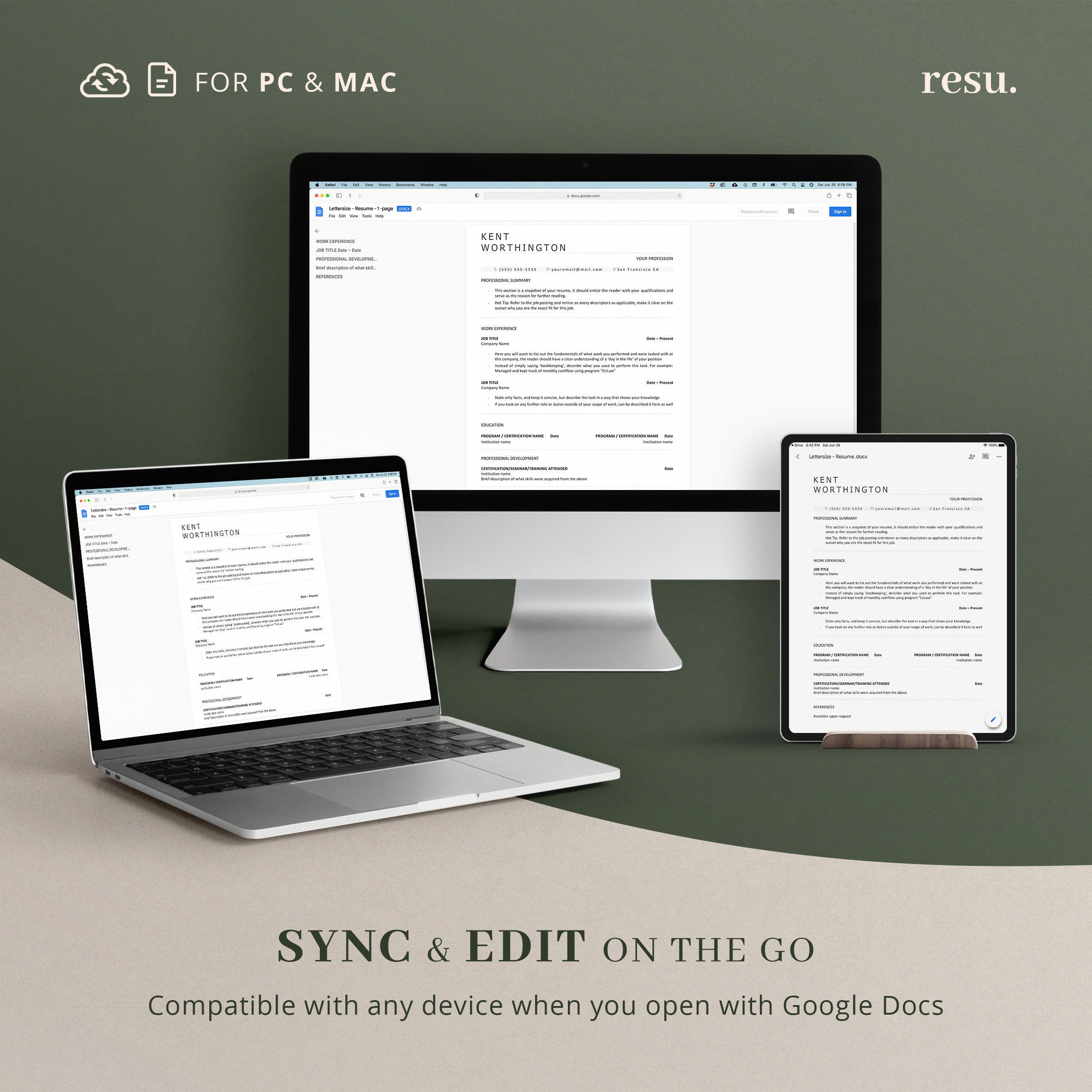 CV Template Simple Resume Google Doc Cv Template Word Cv - Etsy
