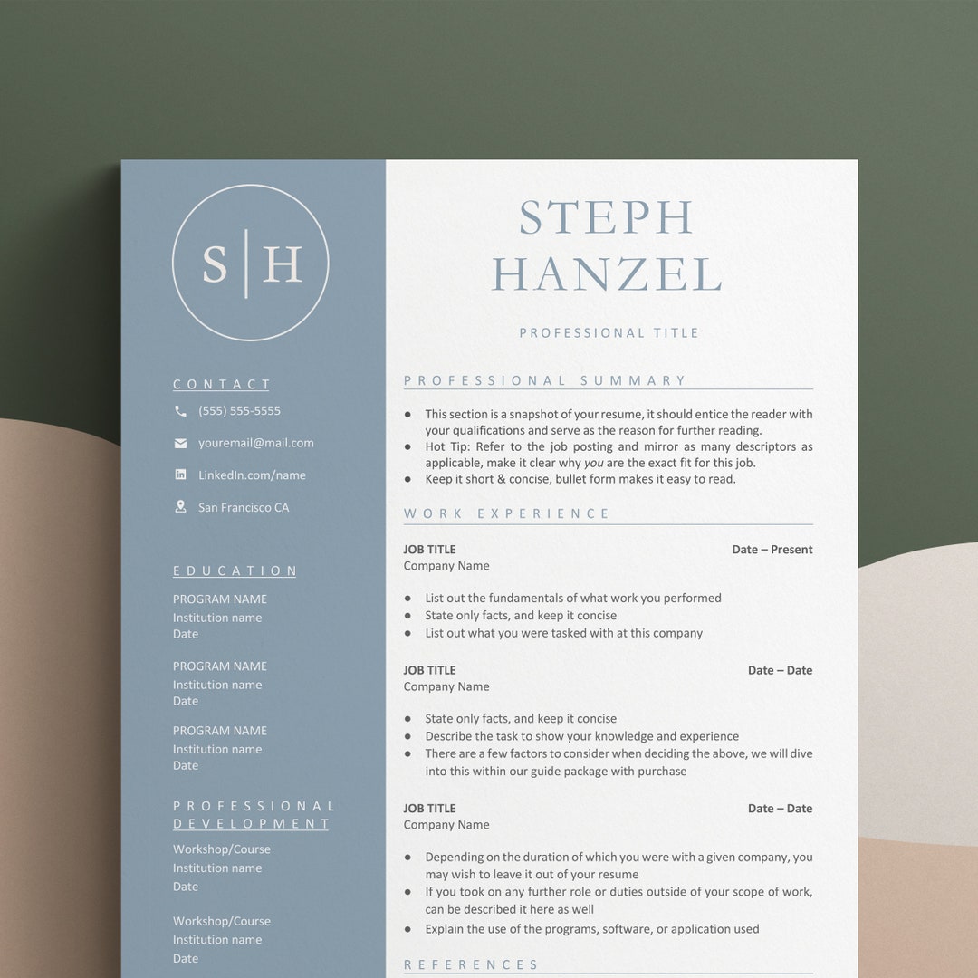 Monogram Cv Template Word, Resume Google Doc, Cv Google Docs, CV ...