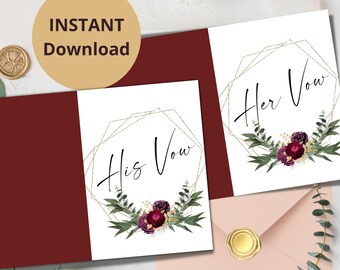 Printable Vow Card - Etsy