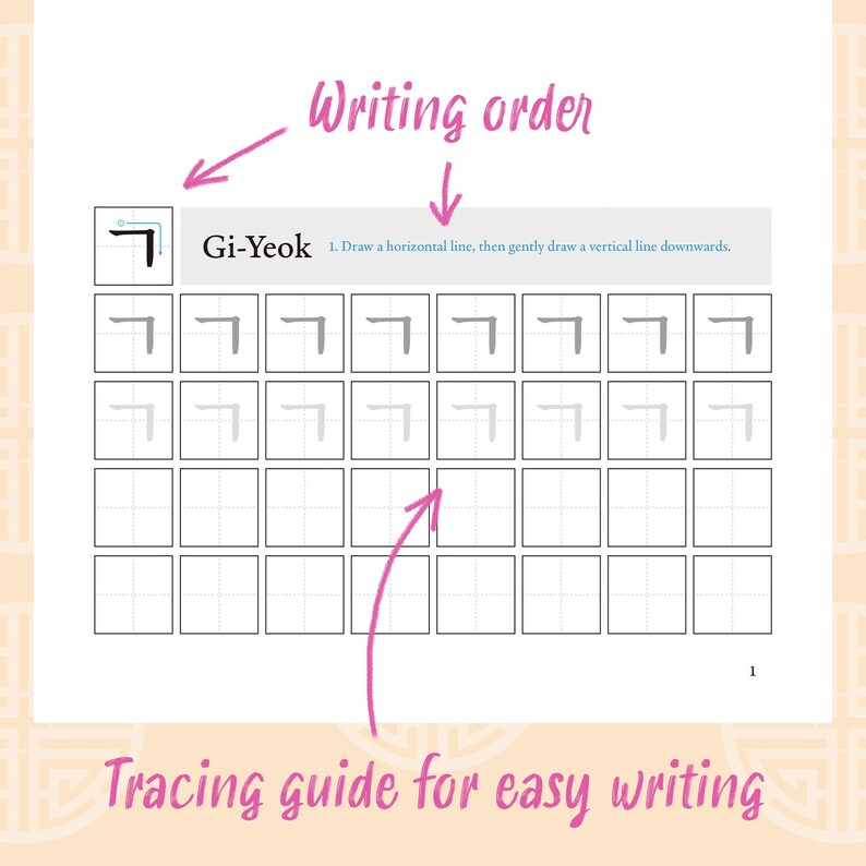 Korean Alphabet (hangul) Workbook for Beginners | Consonants and Vowels ...