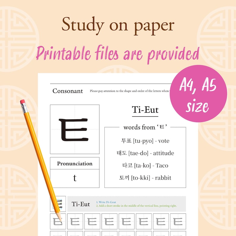 Korean Alphabet (hangul) Workbook for Beginners | Consonants and Vowels ...