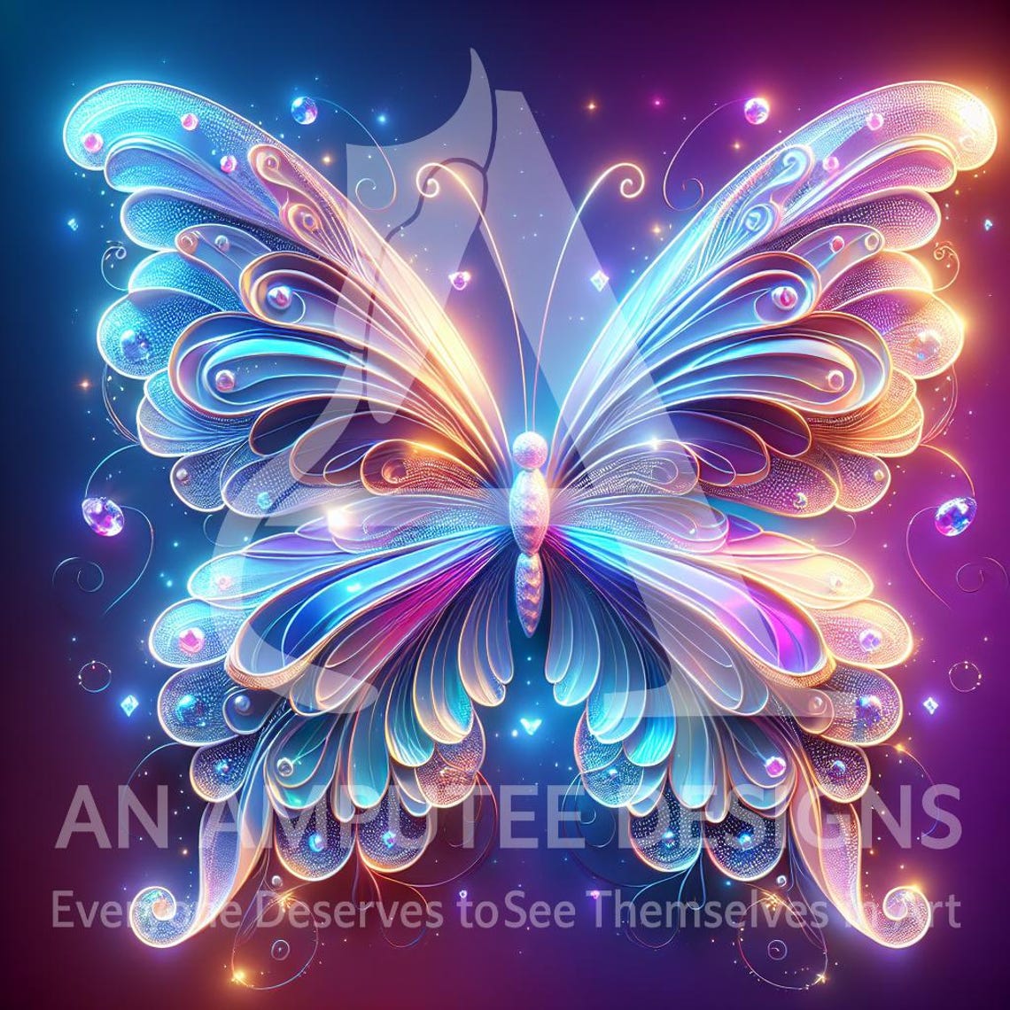 Neon Butterfly PNG Bundle: 7 Glowing Designs (digital Download) - Etsy