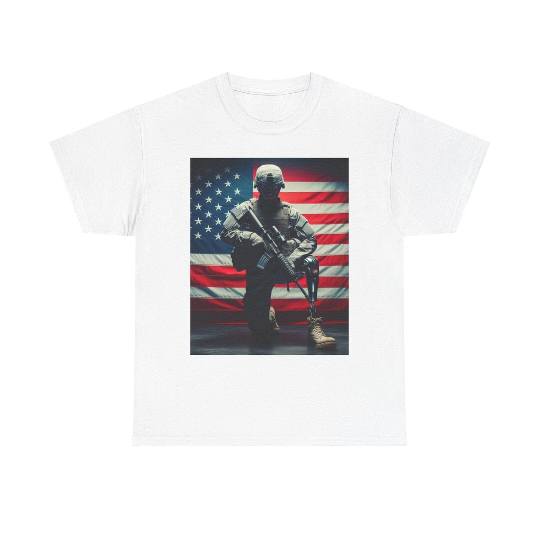 Wounded Warrior T Shirt - Military Amputee Tribute - Patriotic Veteran ...