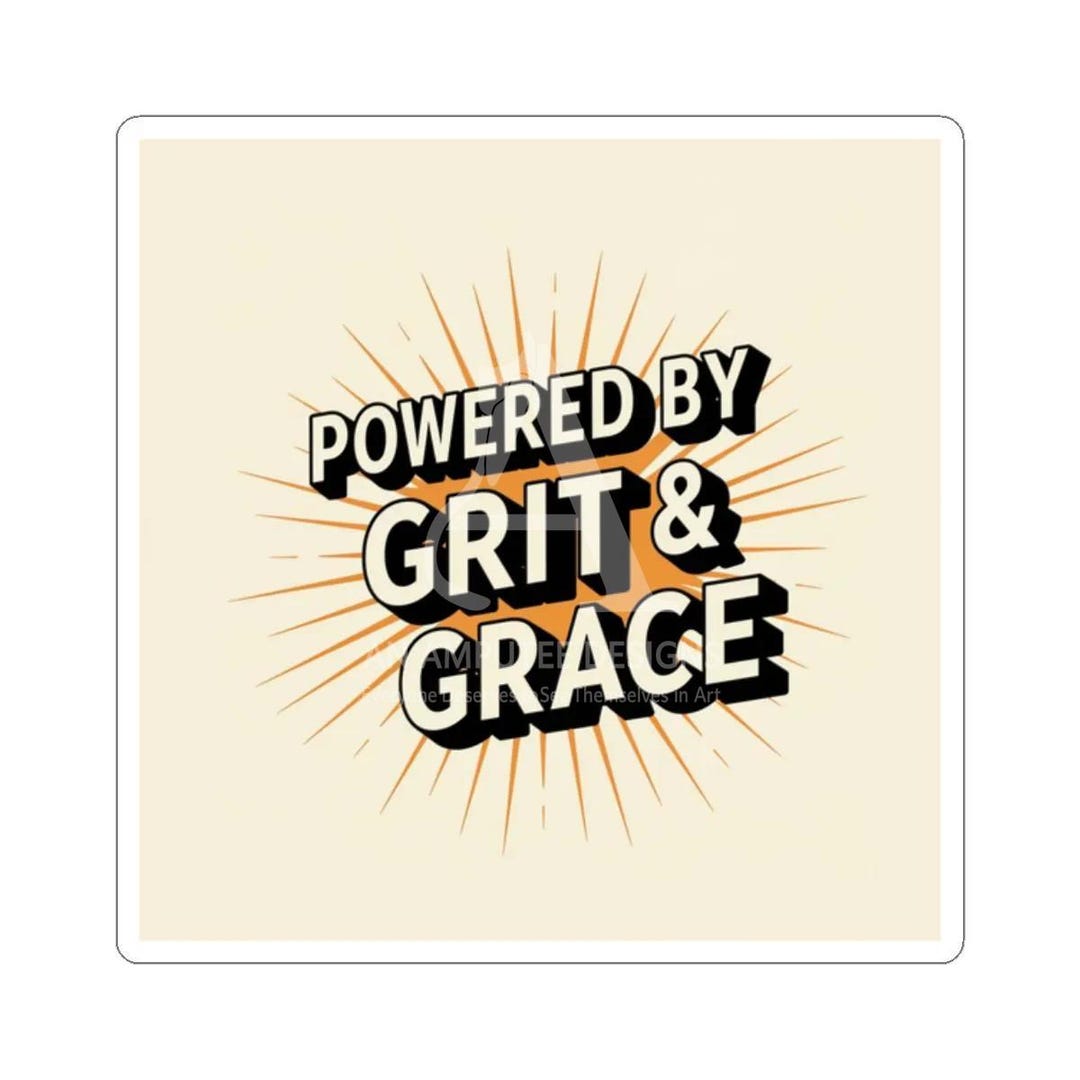 Powered by Grit & Grace Sticker | Motivational Vinyl Decal | Laptop ...