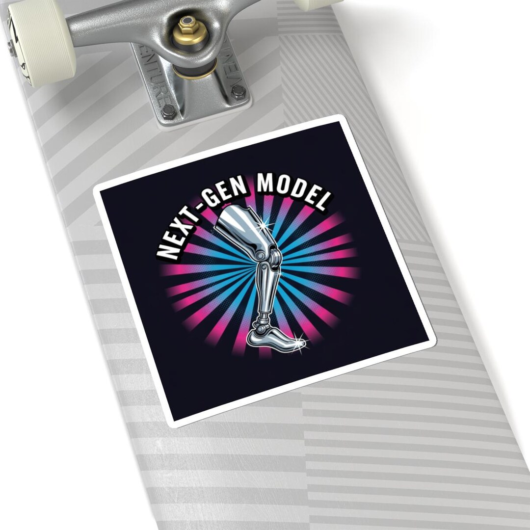 Next-gen Model Sticker | Neon Robo-leg Sticker | Amputee Pride Decal ...