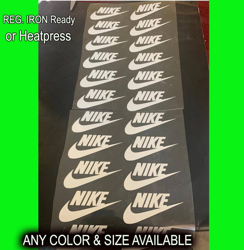 20 Nike Swoosh With Words Iron On Patch Decals 2 or 4 inches | Etsy