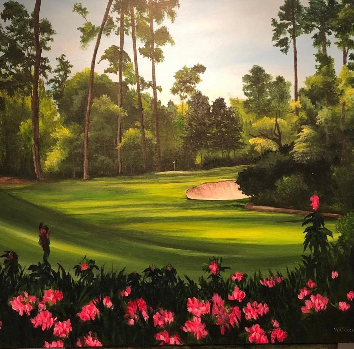 Augusta National Hole 10 original Painting - Etsy