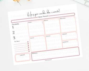 Planificador Semanal,spanish Planner, Organizador Semanal, Español ...