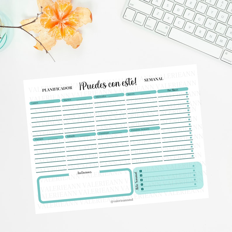 Planificador Semanal,spanish Planner, Organizador Semanal, Español ...
