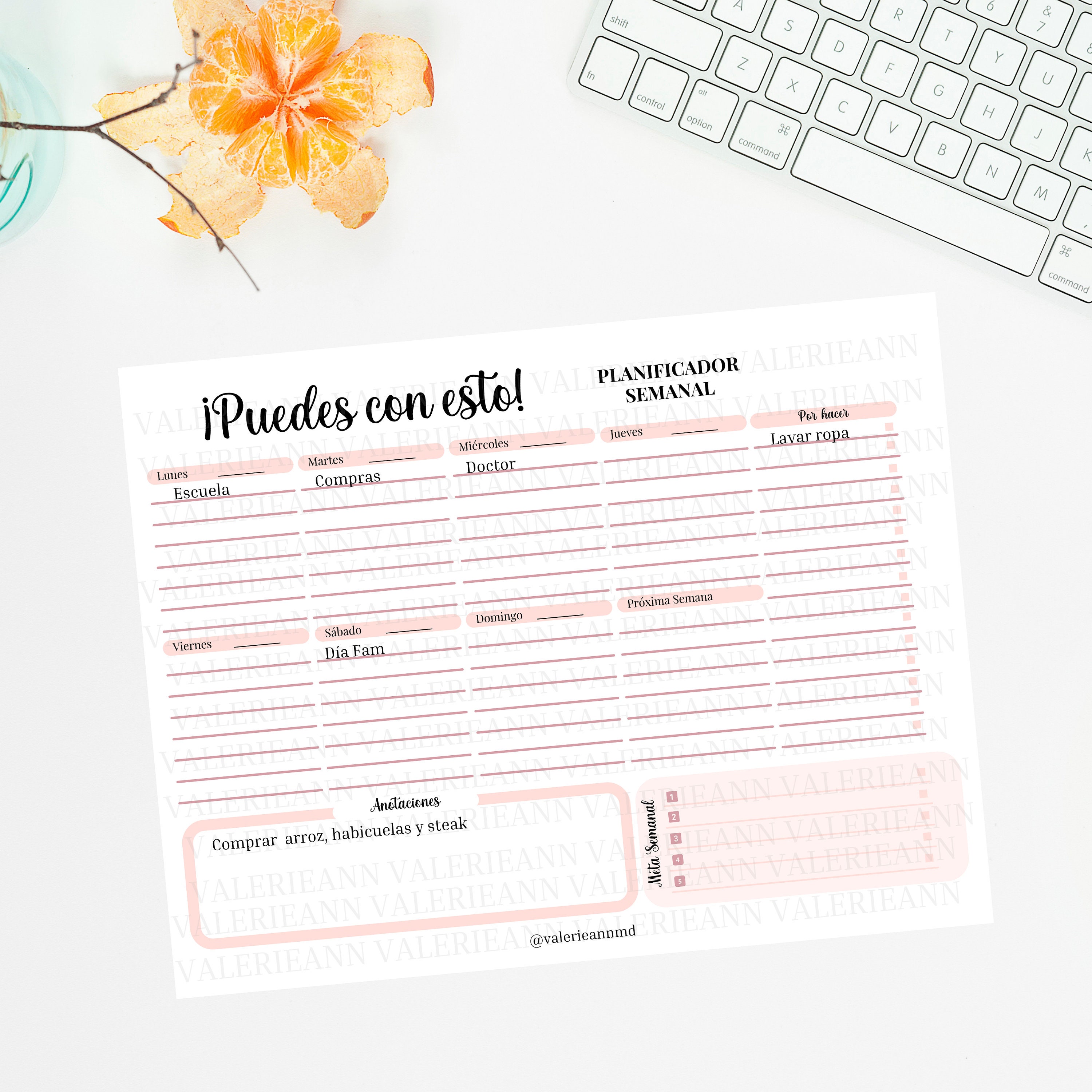 Spanish Planner, Organizador Semanal, Español Planificador, Planeador ...