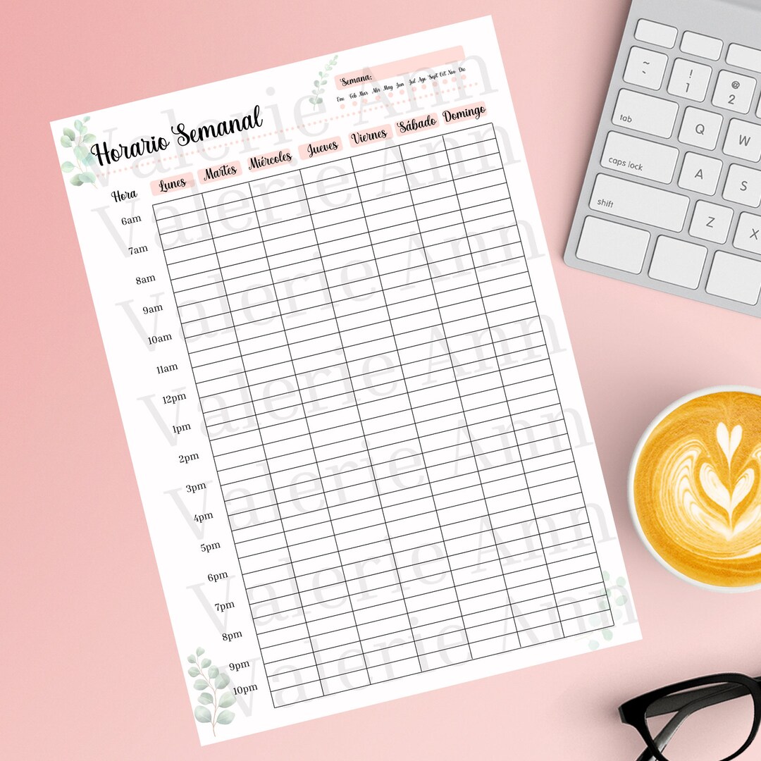 Planificador Diario En Español Por Hora. Daily Planner Spanish by Hour ...
