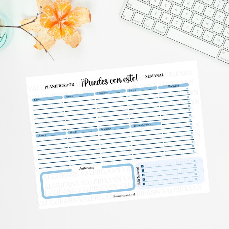 Planificador Semanal,spanish Planner, Organizador Semanal, Español ...