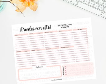 Organizador Semanal, Español Planificador, Planeador, Planificador ...