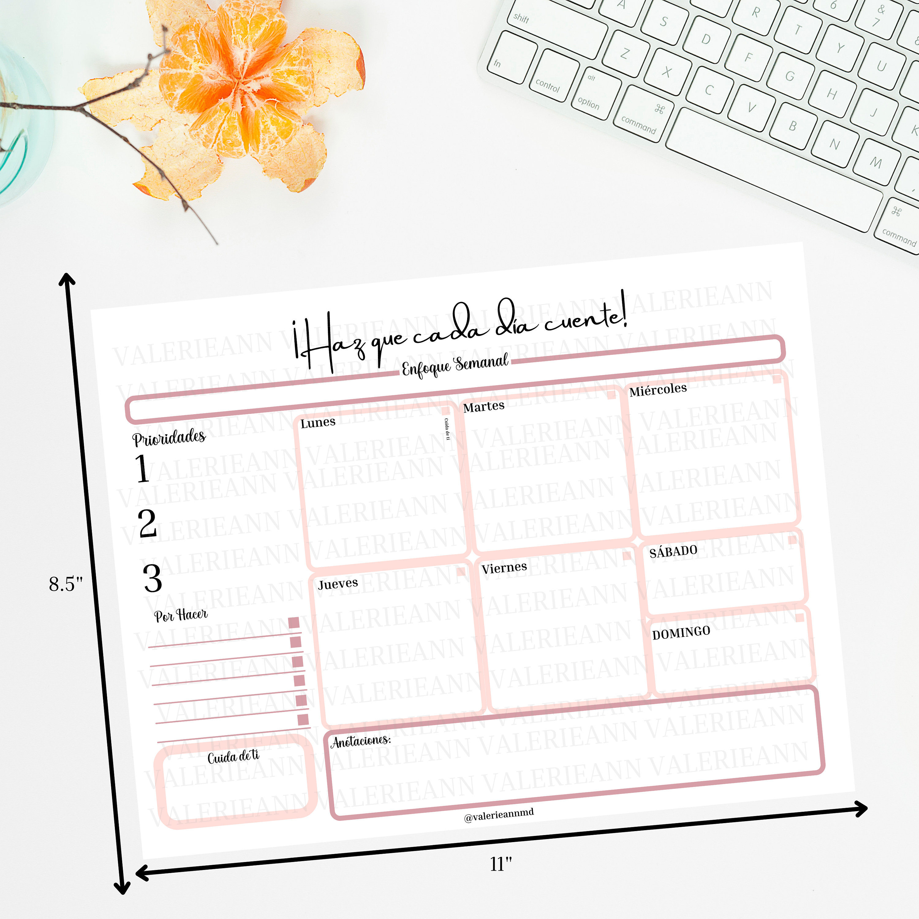 Organizador Semanal, Español Planificador, Planeador, Planificador ...