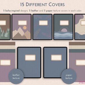 5 Digital Notebooks neutrals, 12 Tabs for Goodnotes Notability, Digital ...