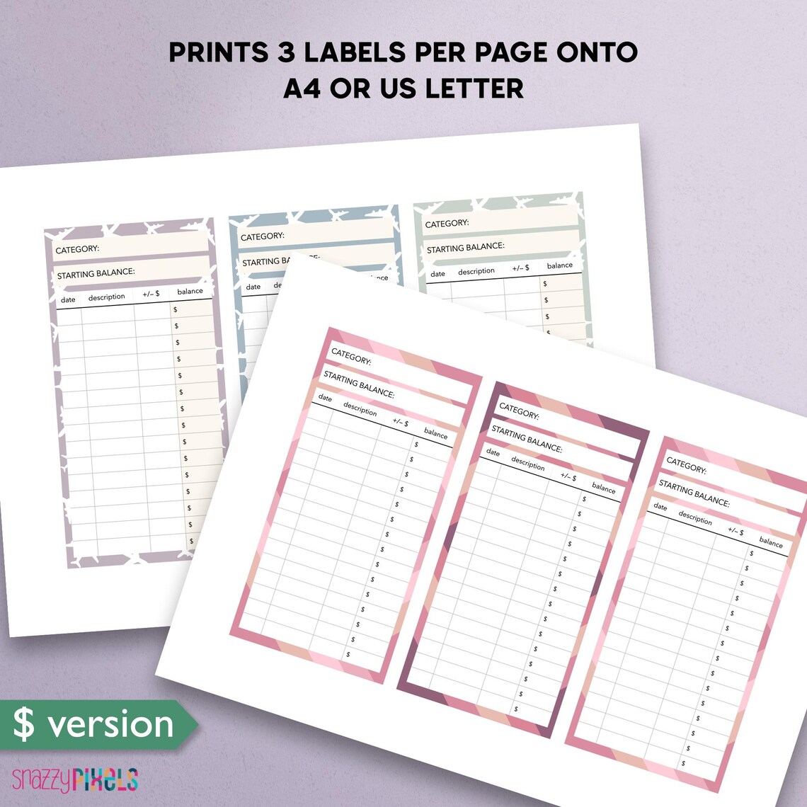Cash Envelope Inserts Printable PDF, 3x6 Inch, Sinking Funds Labels ...