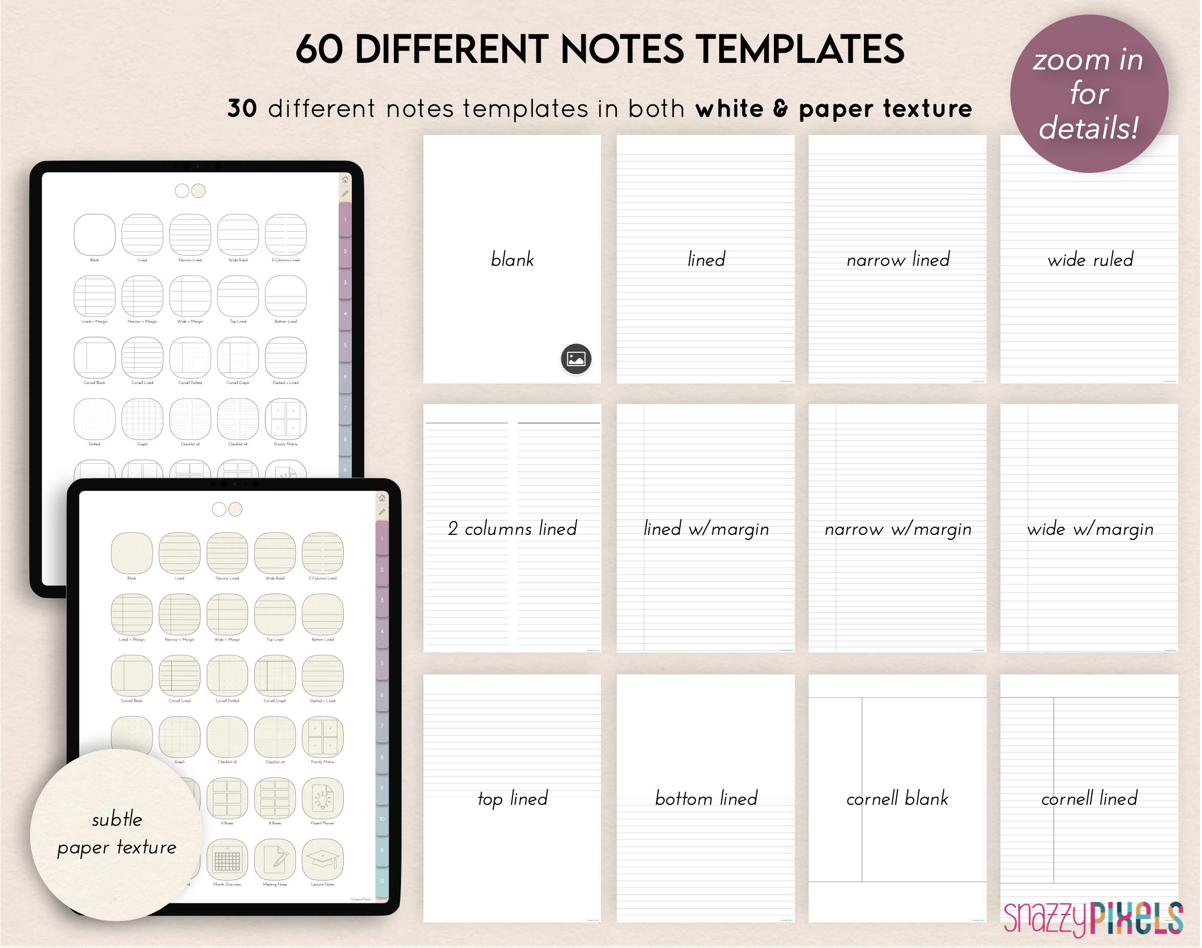 5 Digital Notebooks (boho), 12 Tabs for Goodnotes Notability, Digital ...
