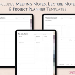 5 Digital Notebooks neutrals, 12 Tabs for Goodnotes Notability, Digital ...